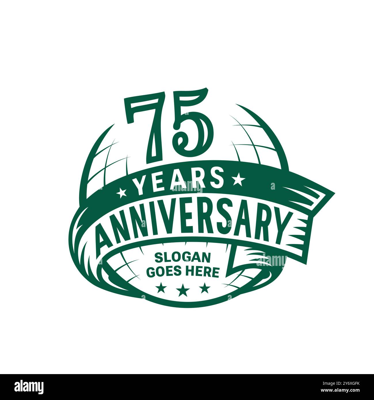75 years anniversary design template. 75th logo. Vector and ...