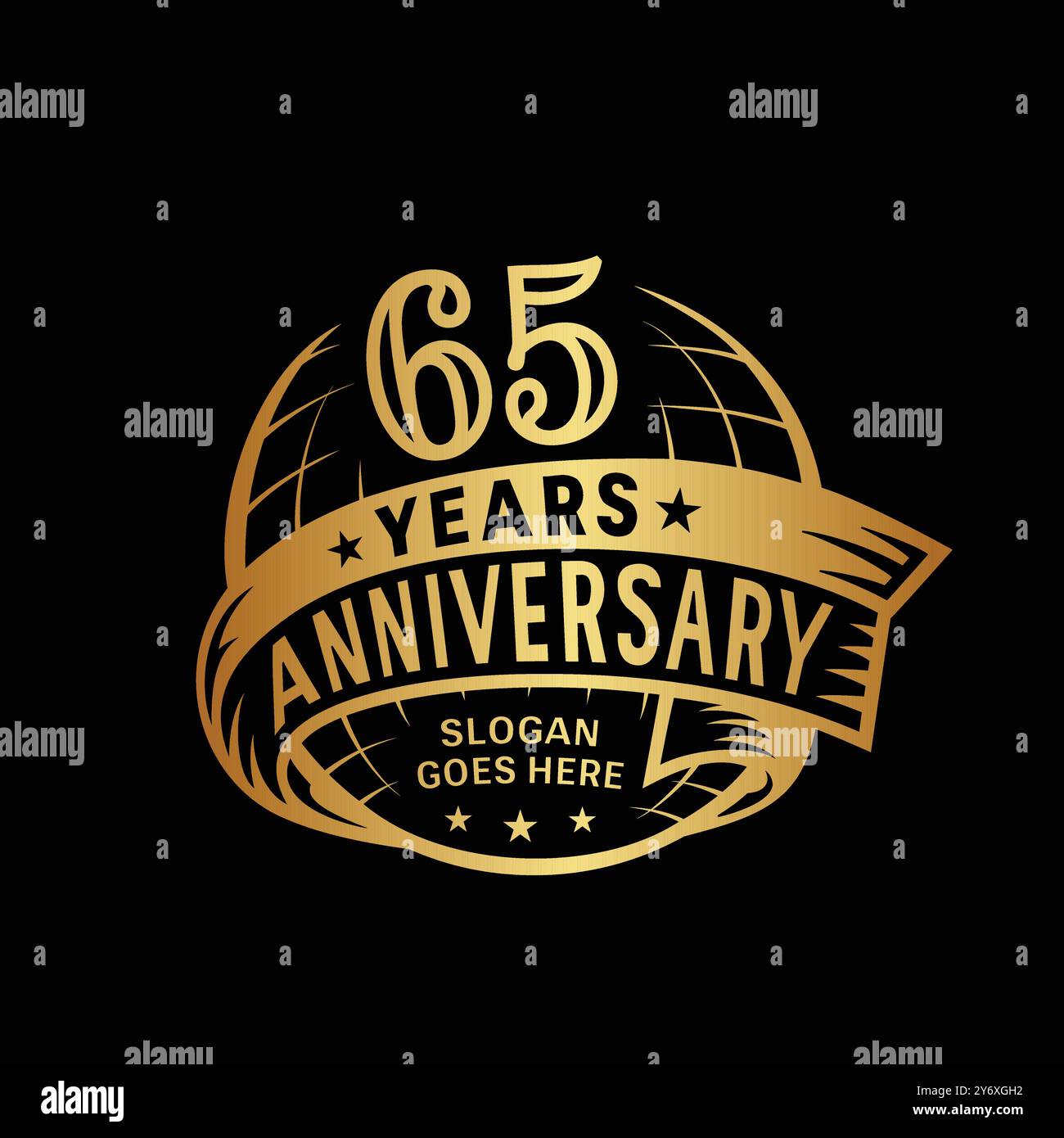 65 years anniversary design template. 65th logo. Vector and ...