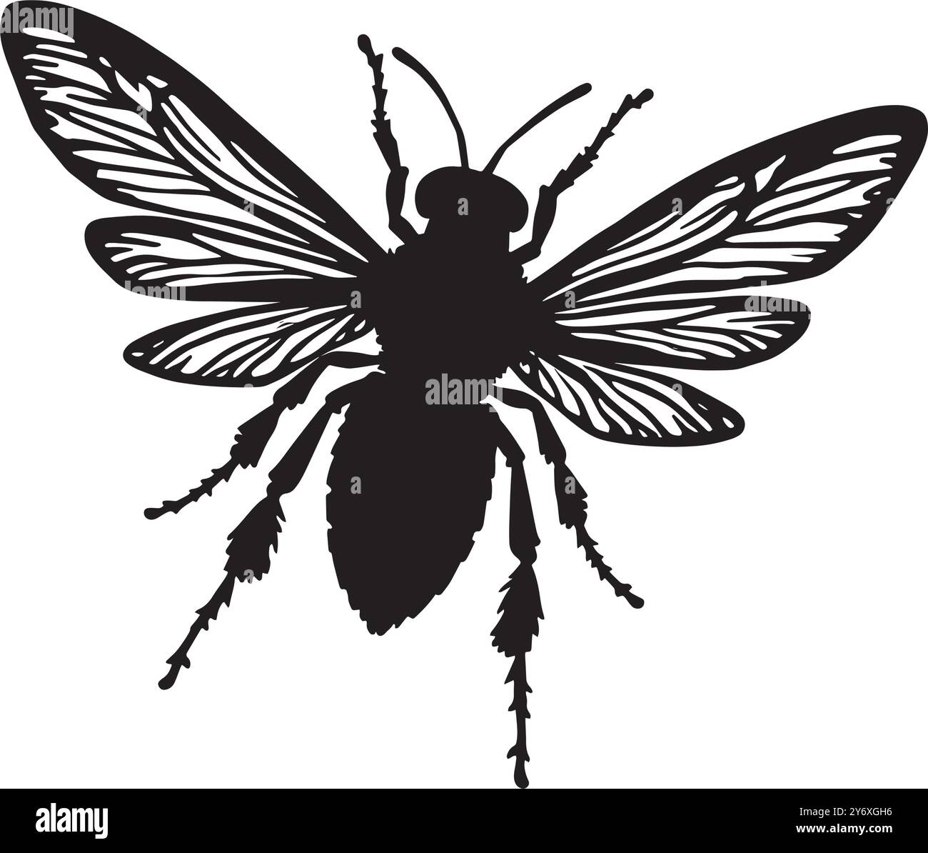 Silhouette bee Professional black and white logo, suitable for a icon ...