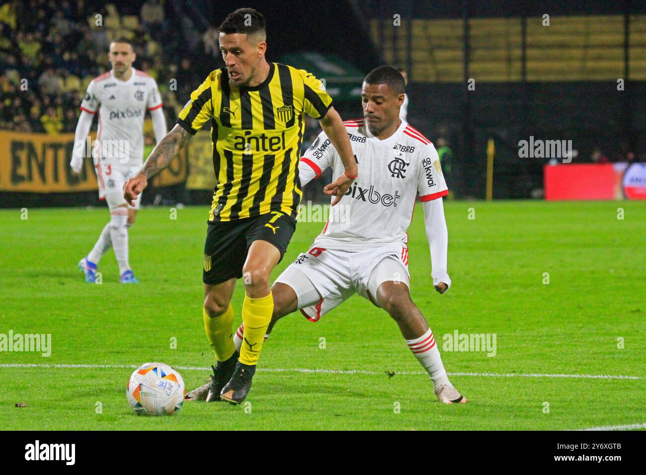 Montevideo, Uruguay. 26th Sep, 2024. Javier Cabrera of Penarol battles ...