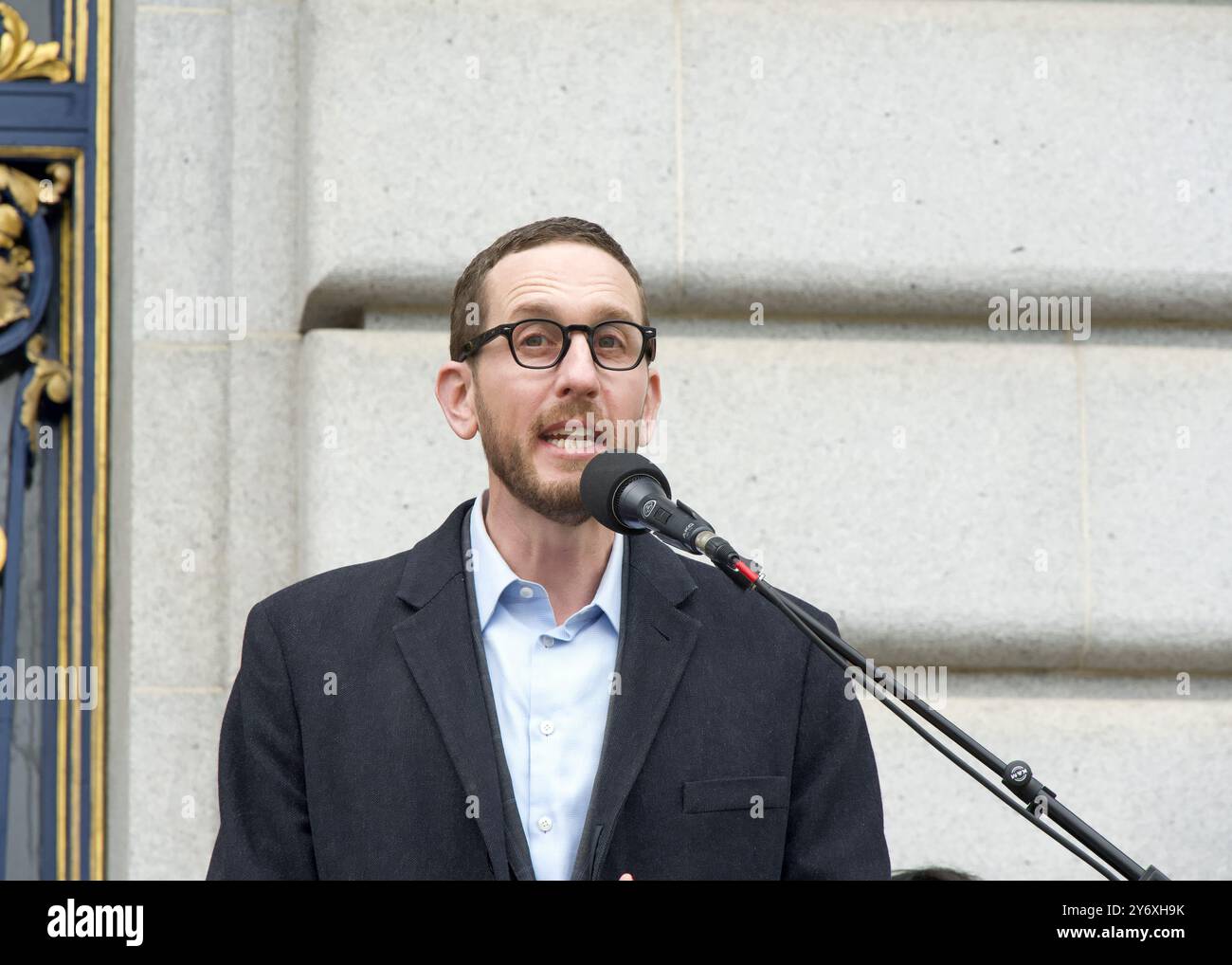 San Francisco, CA - March 01, 2024: State Senator Scott Wiener speaking ...
