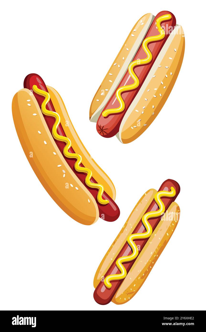 Delicious hot dogs served Stock Vector Images - Alamy