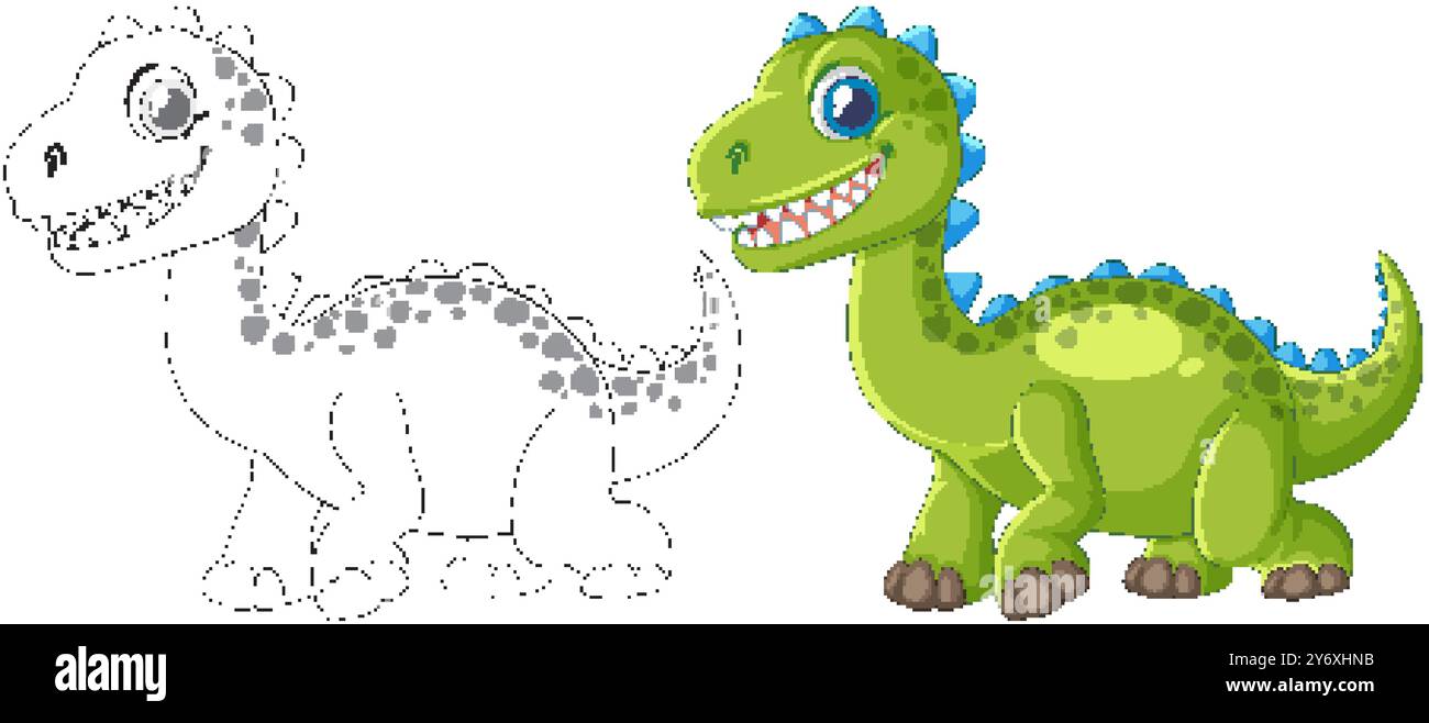Colorful and outlined dinosaur for children Stock Vector Image & Art ...