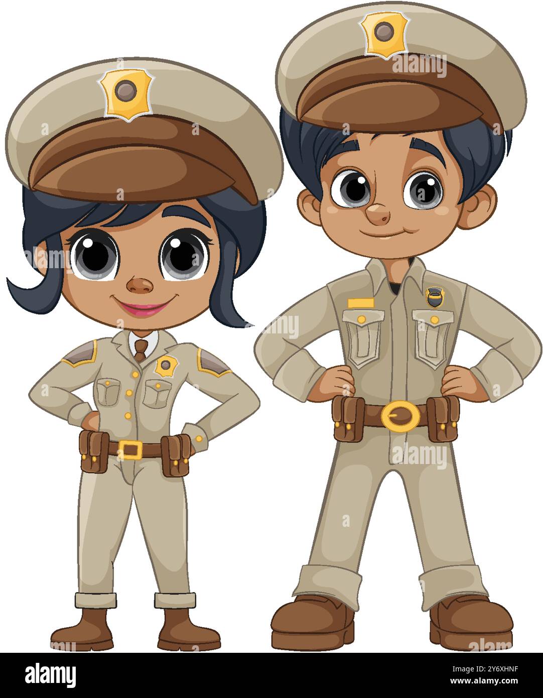 Two children dressed as police officers Stock Vector Image & Art - Alamy