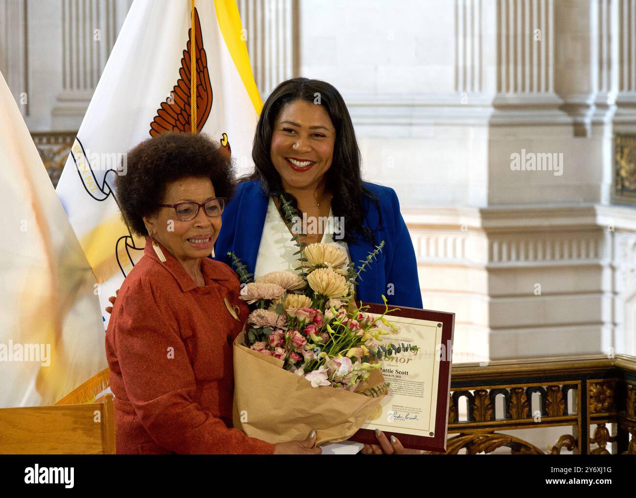 San Francisco, CA - March 19, 2024: Mayor London Breed presenting ...