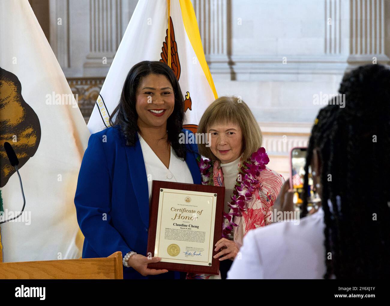 San Francisco, CA - March 19, 2024: Mayor London Breed presenting ...
