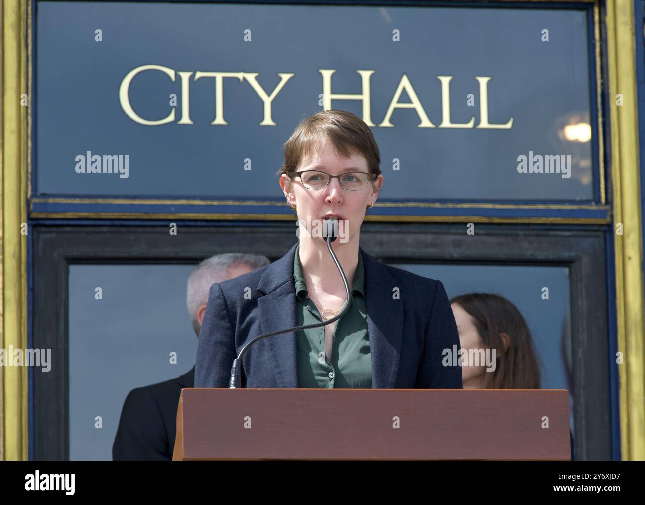 San Francisco, CA - March 28, 2024: Robin Pam from KidSafe SF speaking ...