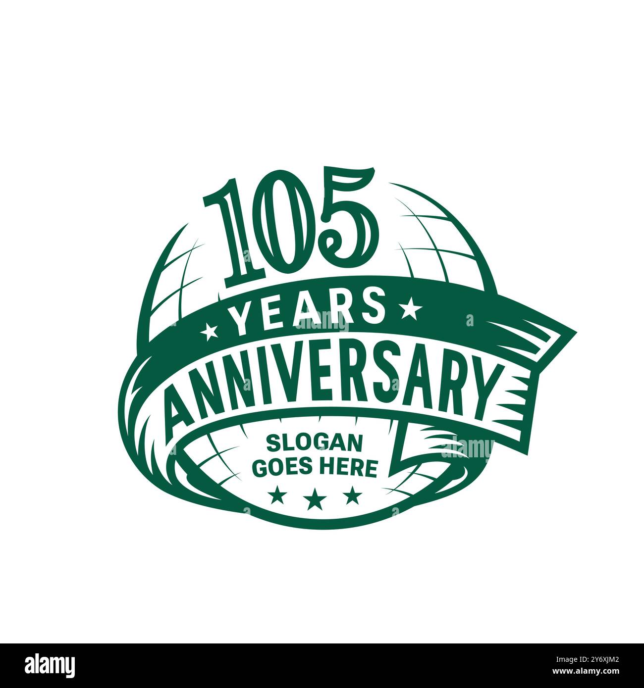 105 years anniversary design template. 105th logo. Vector and ...