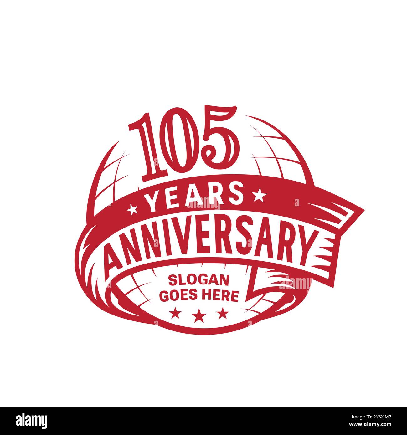 105 years anniversary design template. 105th logo. Vector and ...