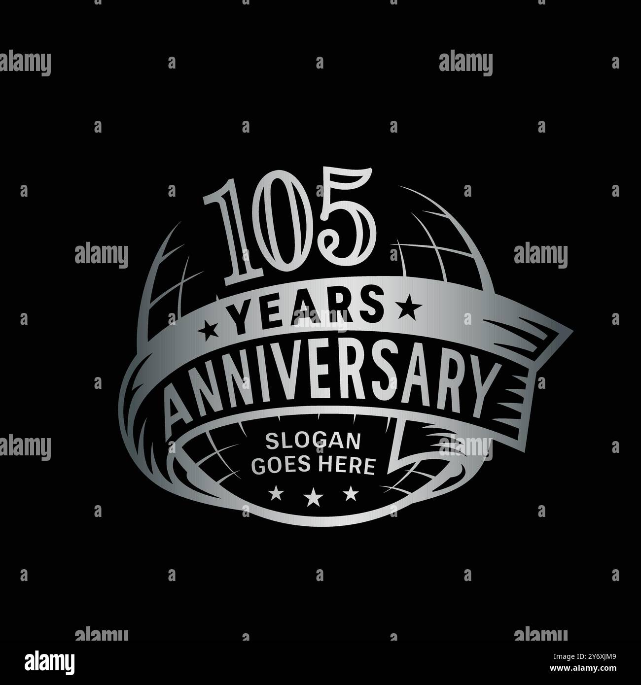 105 years anniversary design template. 105th logo. Vector and ...