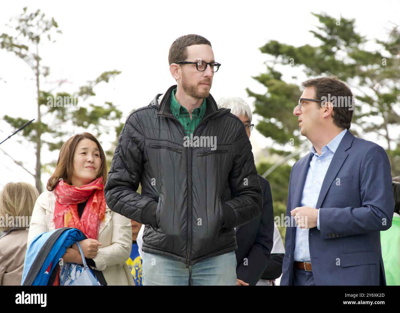 San Francisco, CA - April 13, 2024: Senator Scott Wiener speaking with ...