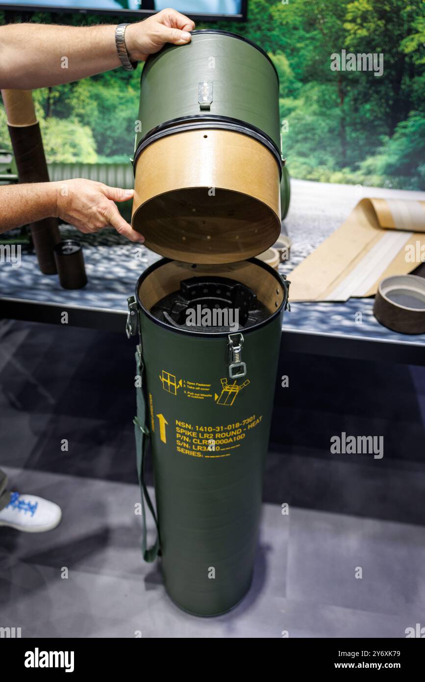 Nuremberg, Germany. 25th Sep, 2024. A transport container for spike ...