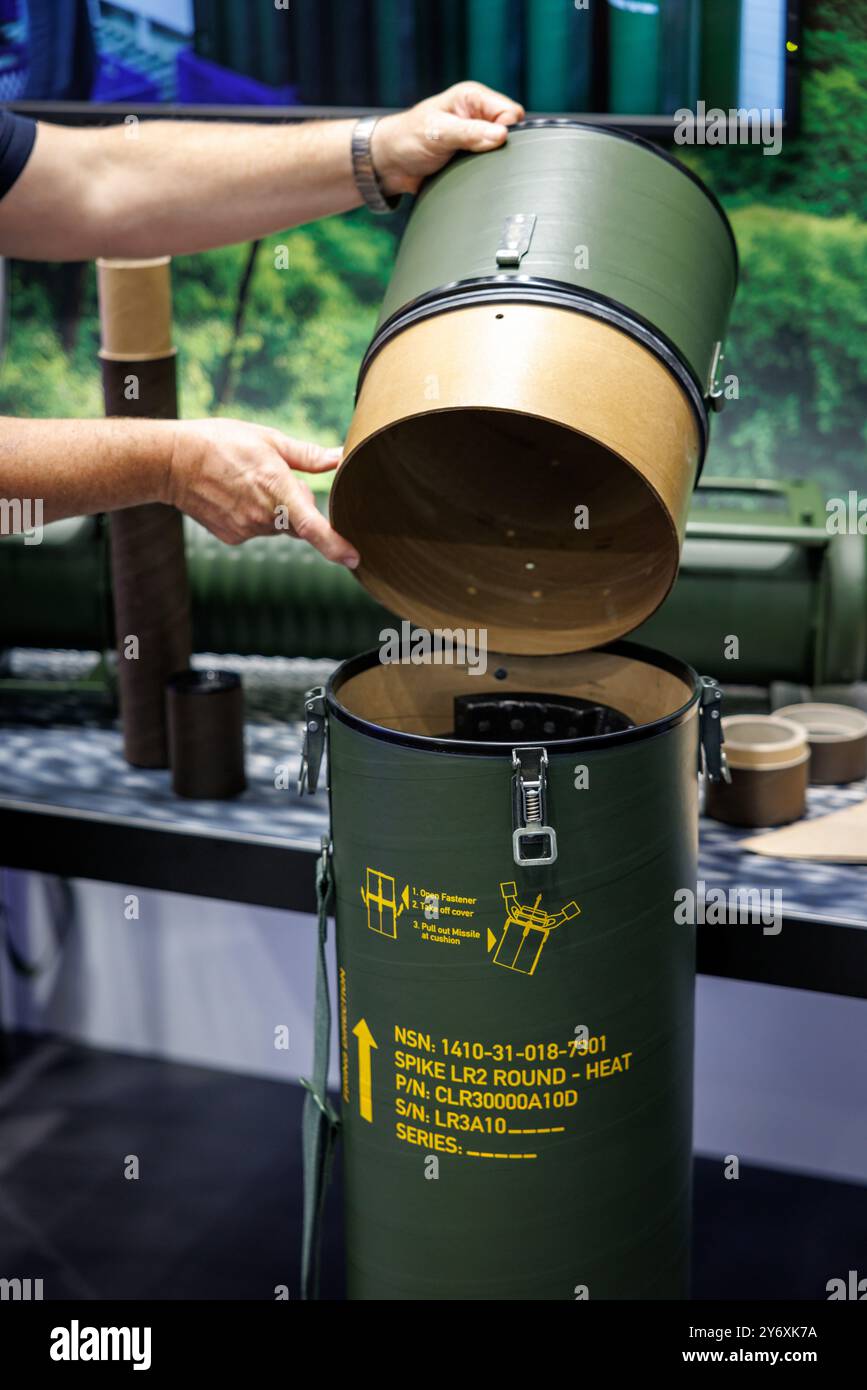 Nuremberg, Germany. 25th Sep, 2024. A transport container for spike ...