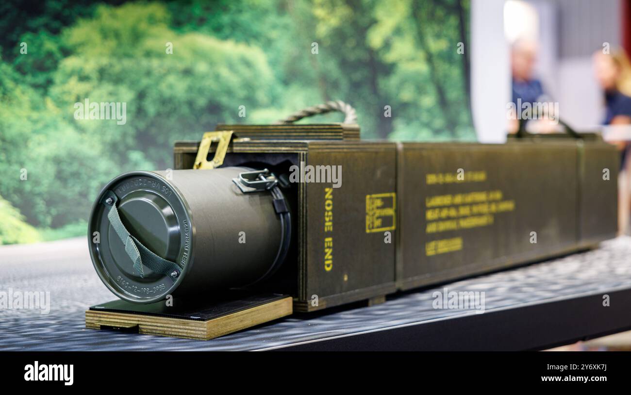 25 September 2024, Bavaria, Nuremberg: A wooden transport crate for a ...