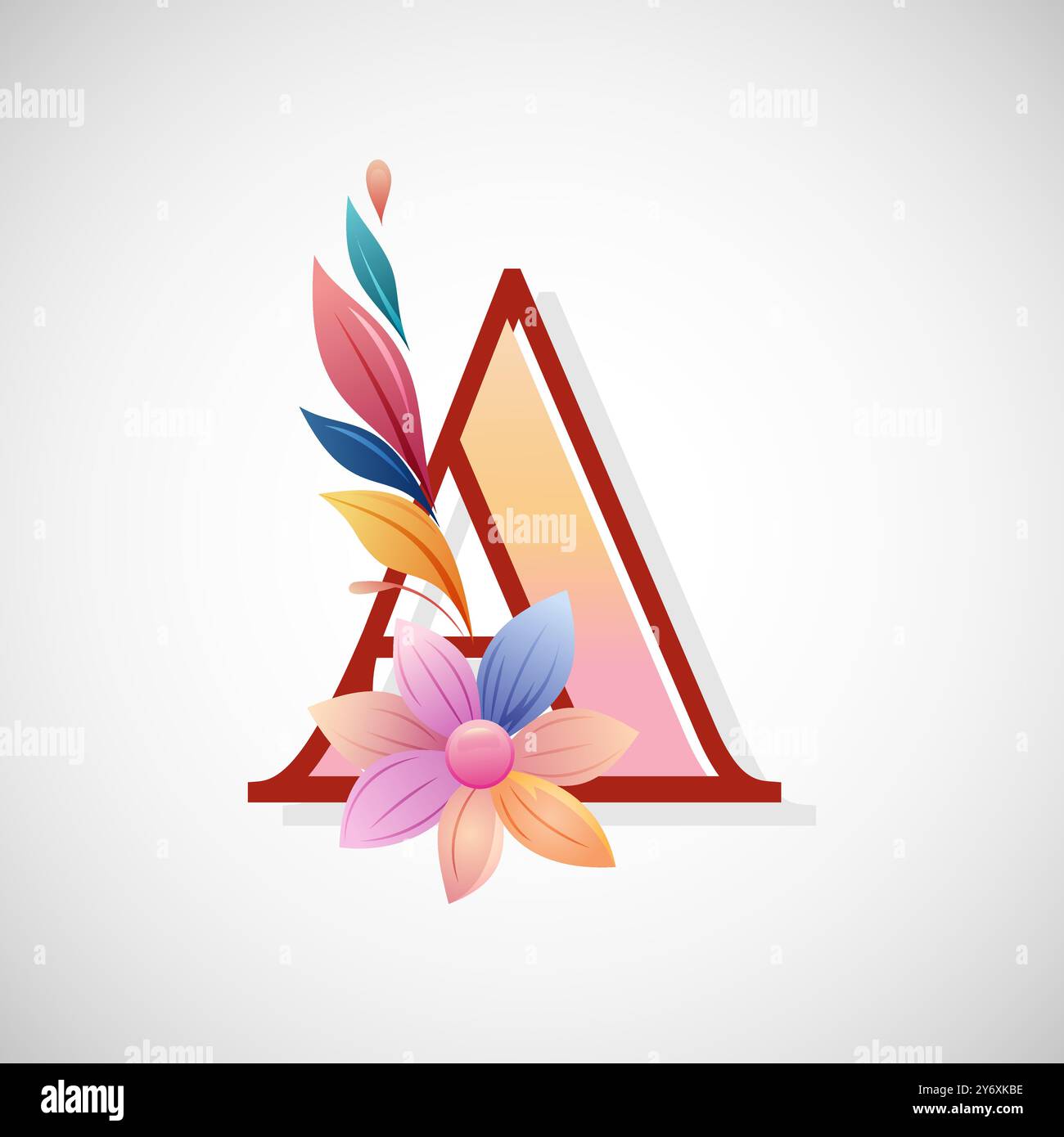 Floral alphabet, Initial letter for wedding invitations, greeting cards ...