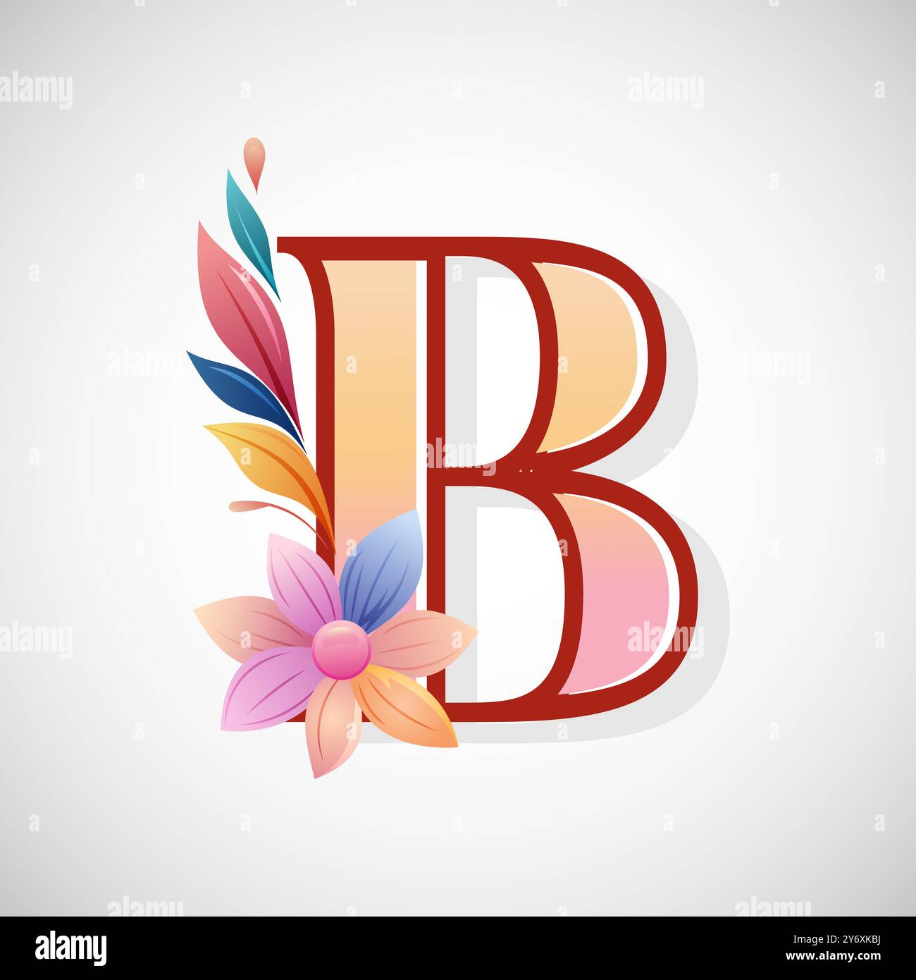 Floral alphabet, Initial letter for wedding invitations, greeting cards ...