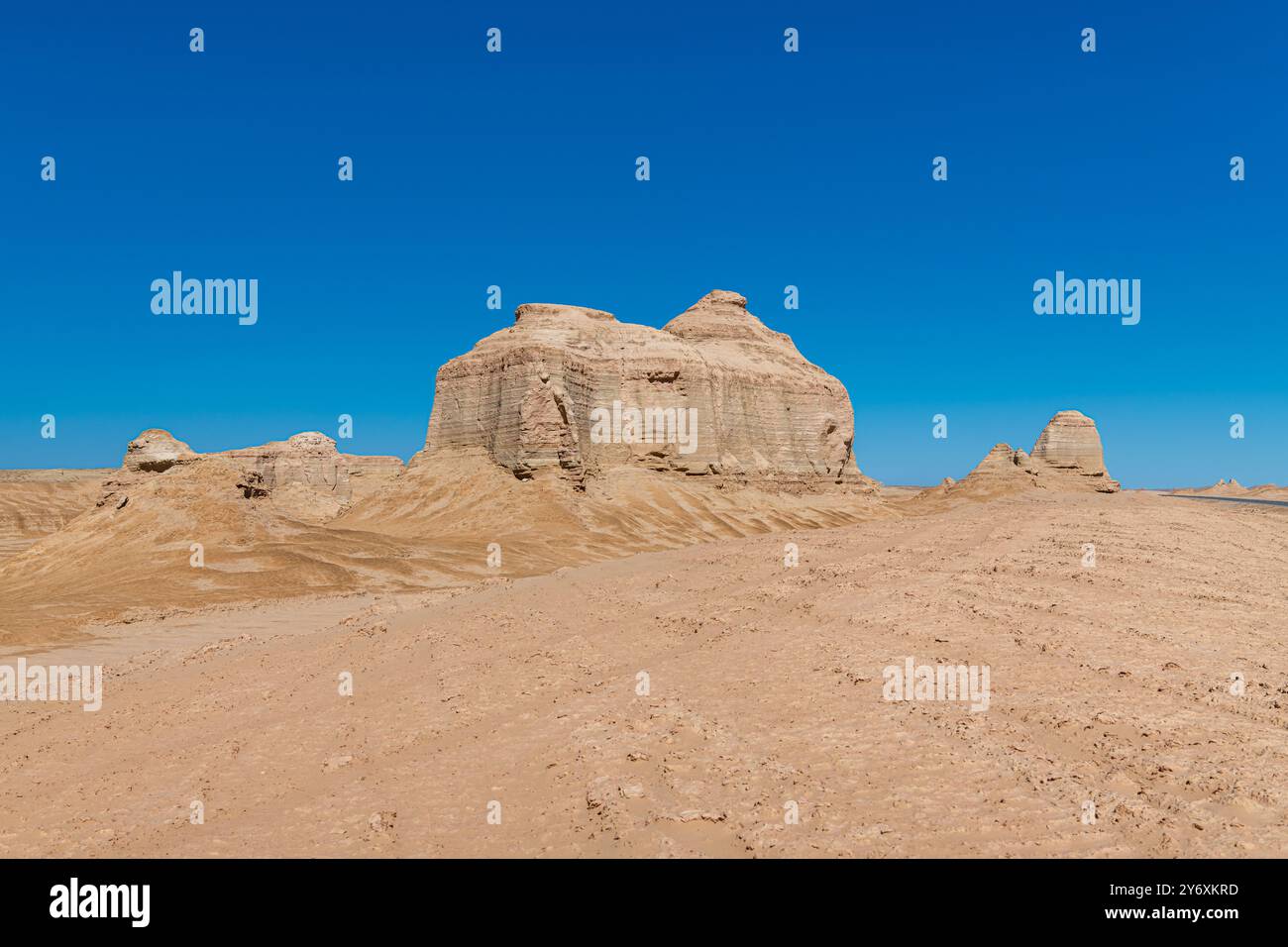 Photo of Yadan Landform in Qinghai Province, China, blue sky with copy ...