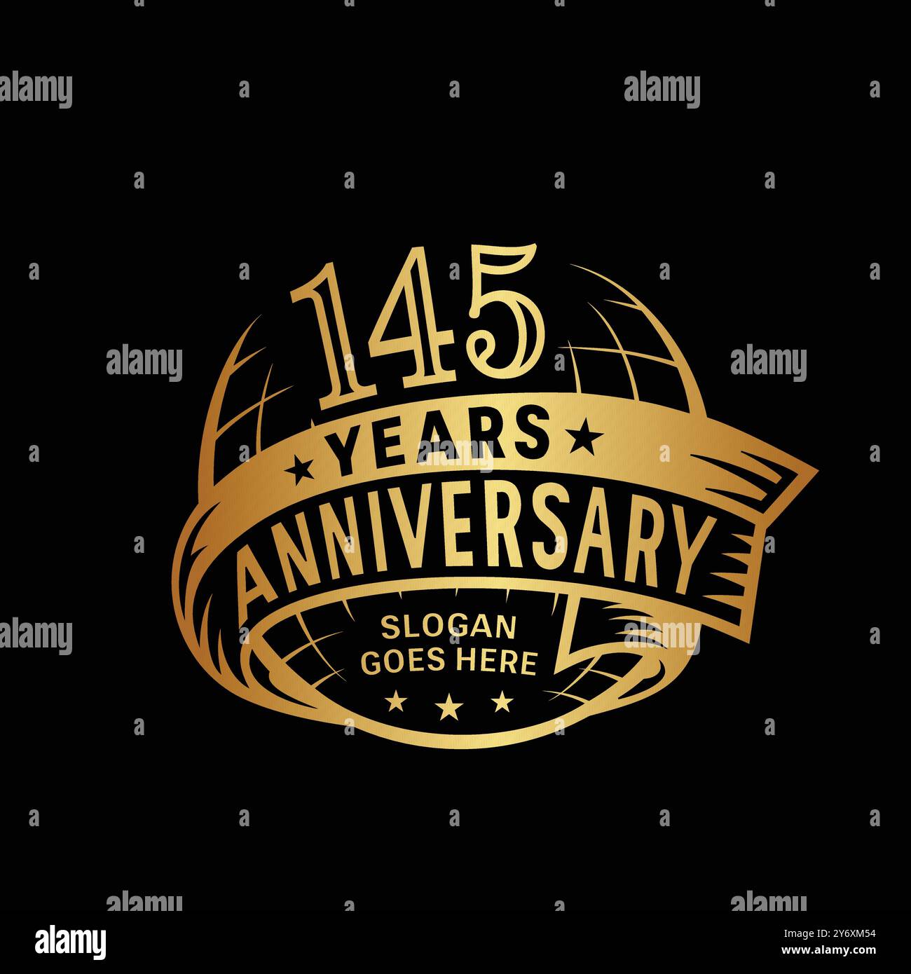 145 years anniversary design template. 145th logo. Vector and ...