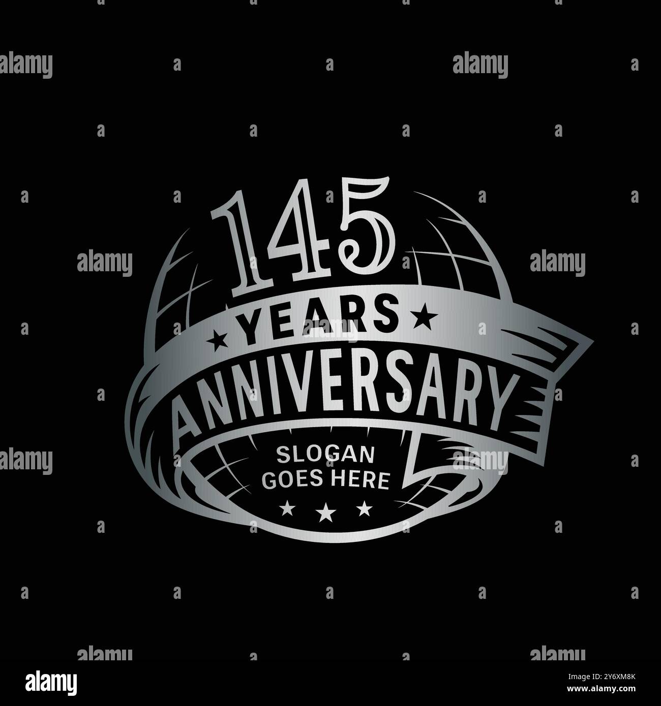 145 years anniversary design template. 145th logo. Vector and ...