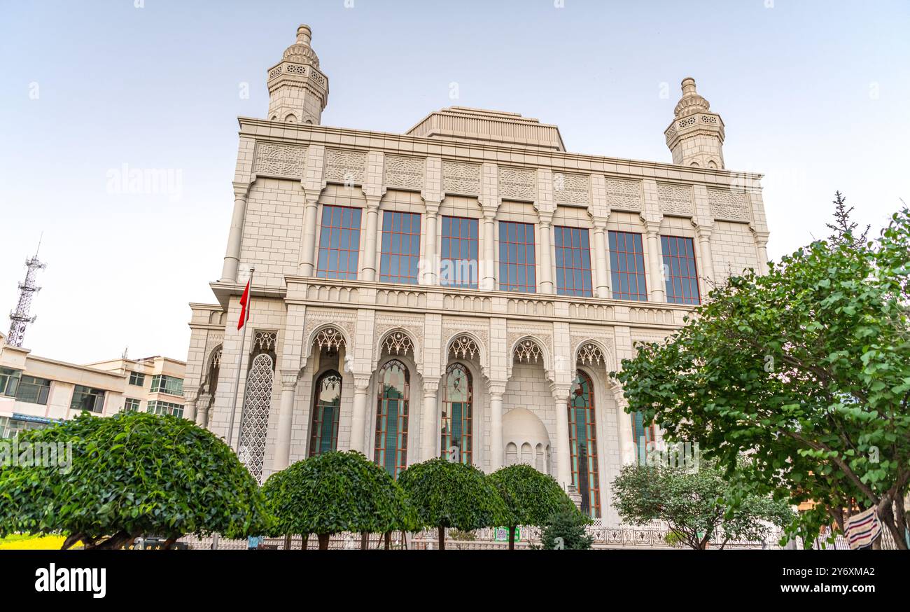 Nanguan Mosque of Xining city, China, sunset sky with copy space for ...