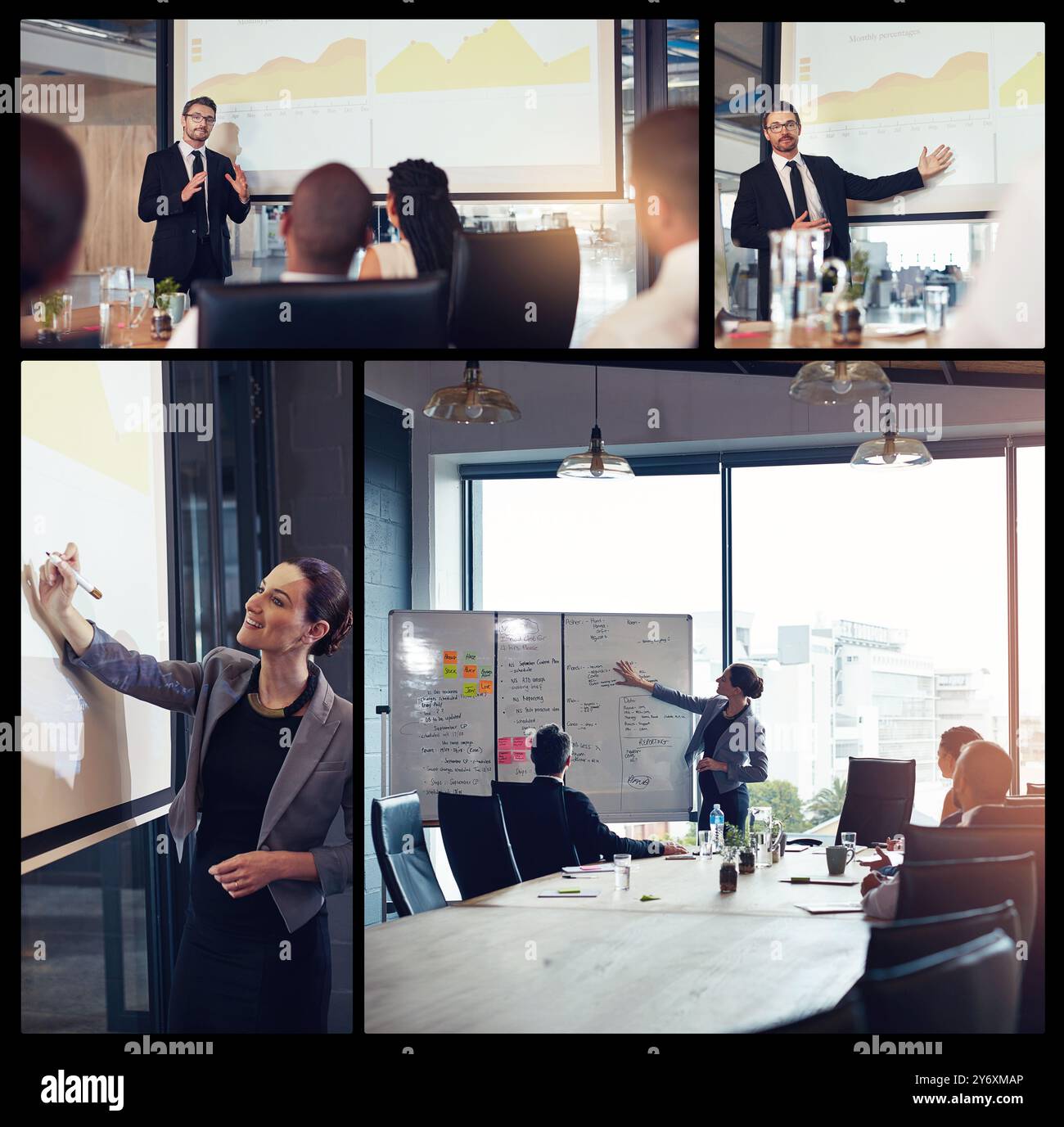 Business people collage meeting hi-res stock photography and images - Alamy