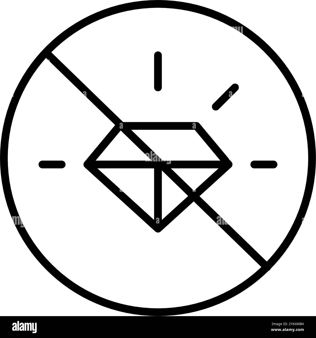 Crossed diamond. Protect your valuables, luxury items prohibited. Pixel ...