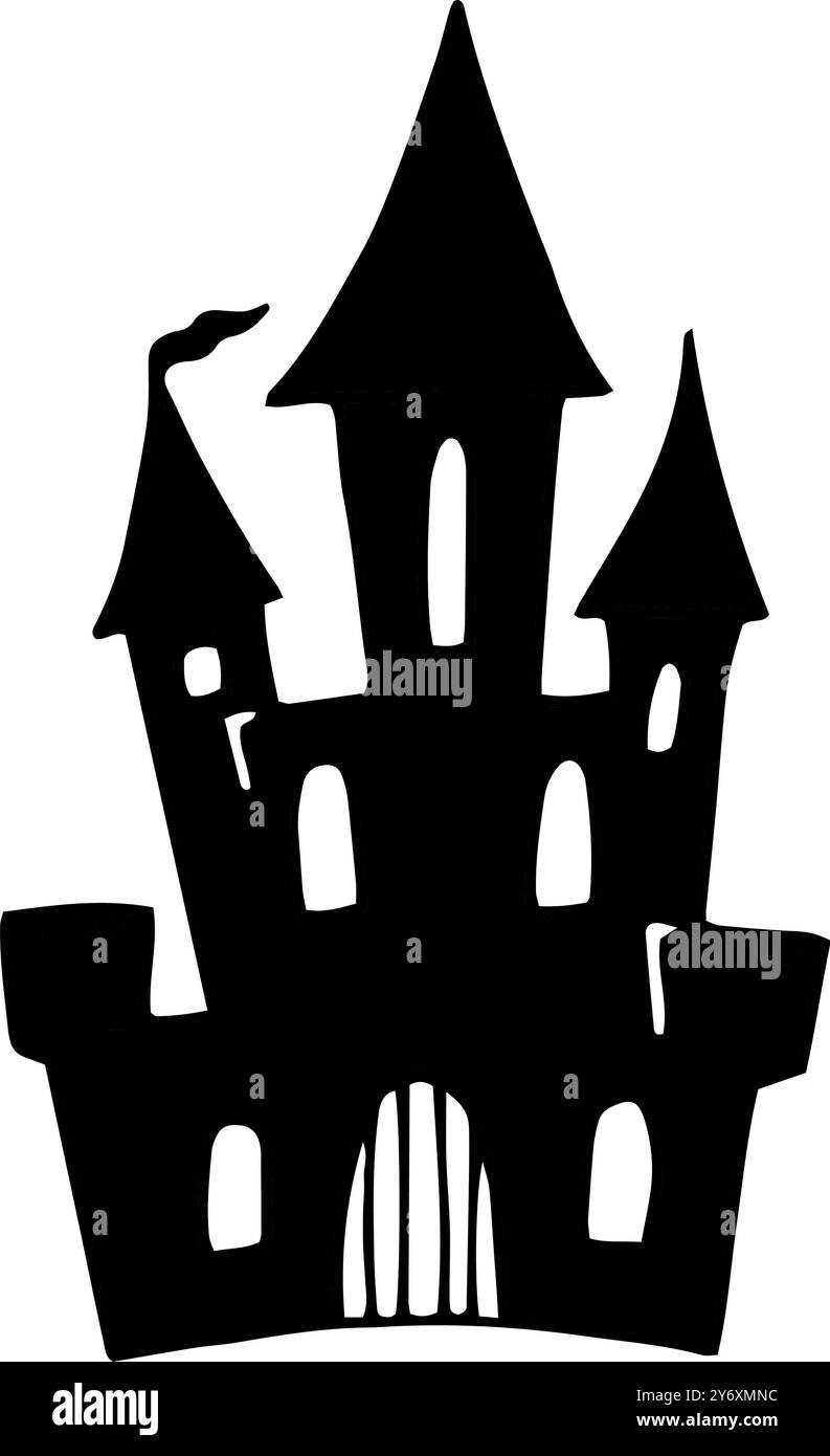 Haunted House Silhouette Clip Art Free Halloween Haunted House Clipart