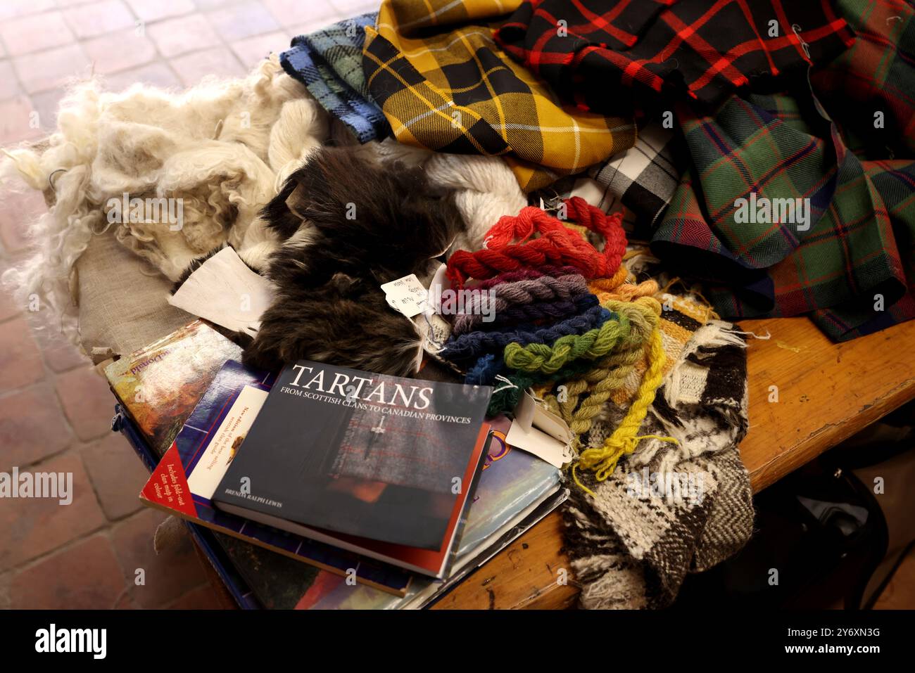 Selection of Scottish Tartan material pictured on display at Weald ...