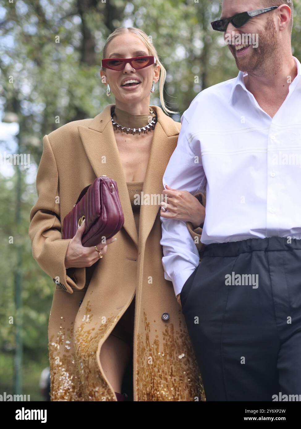 Leonie Hanne street style outfit before Gucci fashion show during ...