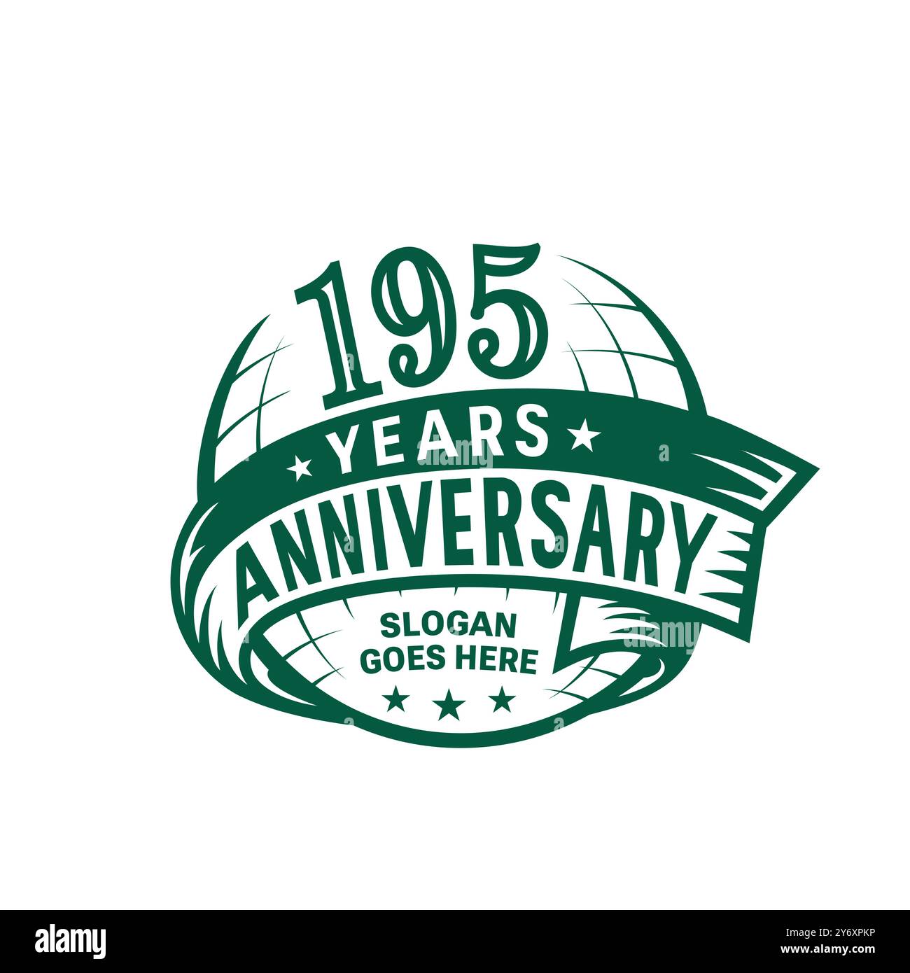 195 years anniversary design template. 195th logo. Vector and ...