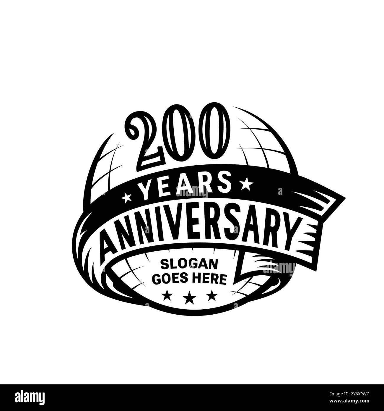 200 years anniversary design template. 200th logo. Vector and ...