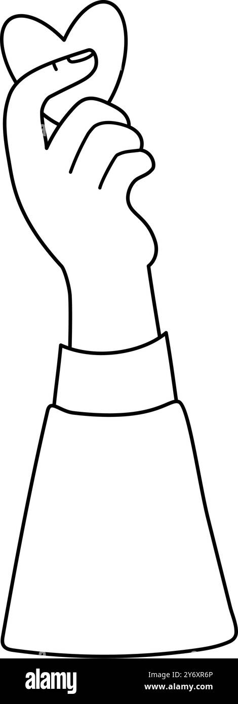 Outline Hand Holding Heart Valentine. Line drawing, coloring book ...