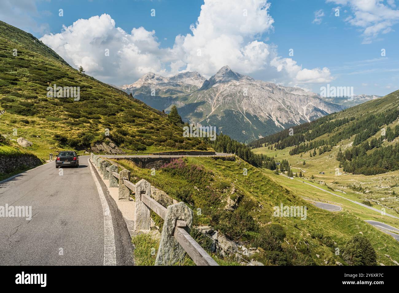 Car drives on winding mountain hi-res stock photography and images - Alamy