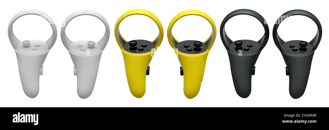 Virtual reality controllers for online and cloud gaming isolated on ...