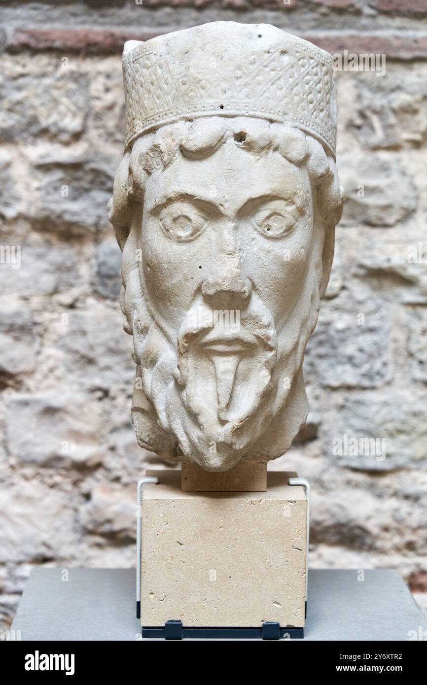 Moses, Three heads of column statues, Île-de-France, about 1135-1140 ...