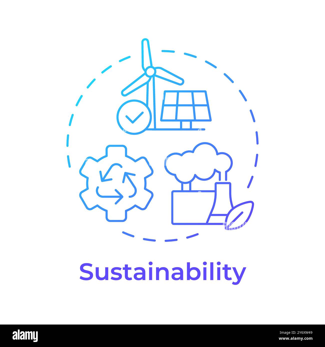 Sustainability blue gradient concept icon Stock Vector Image & Art - Alamy