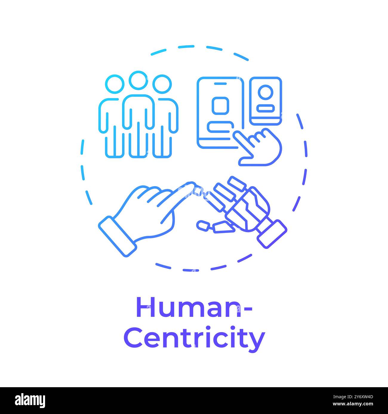 Human-centricity blue gradient concept icon Stock Vector Image & Art ...