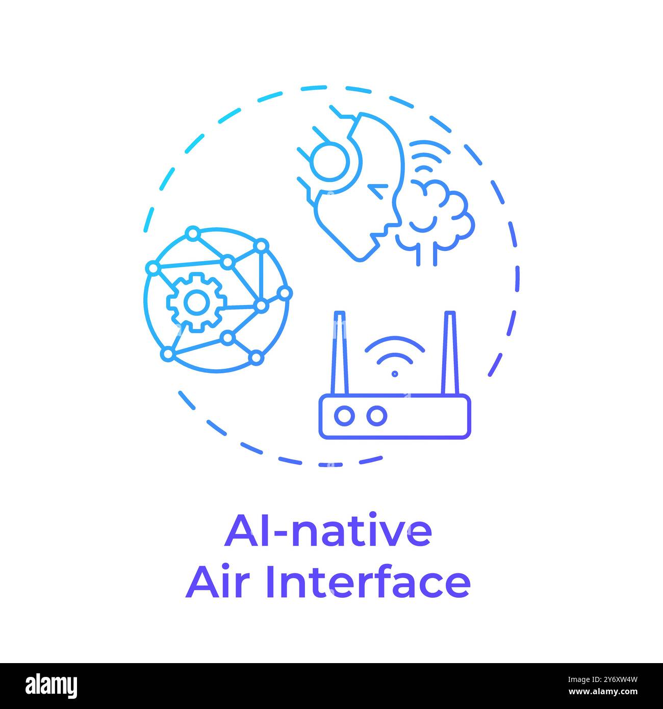 AI-native air interface blue gradient concept icon Stock Vector Image ...