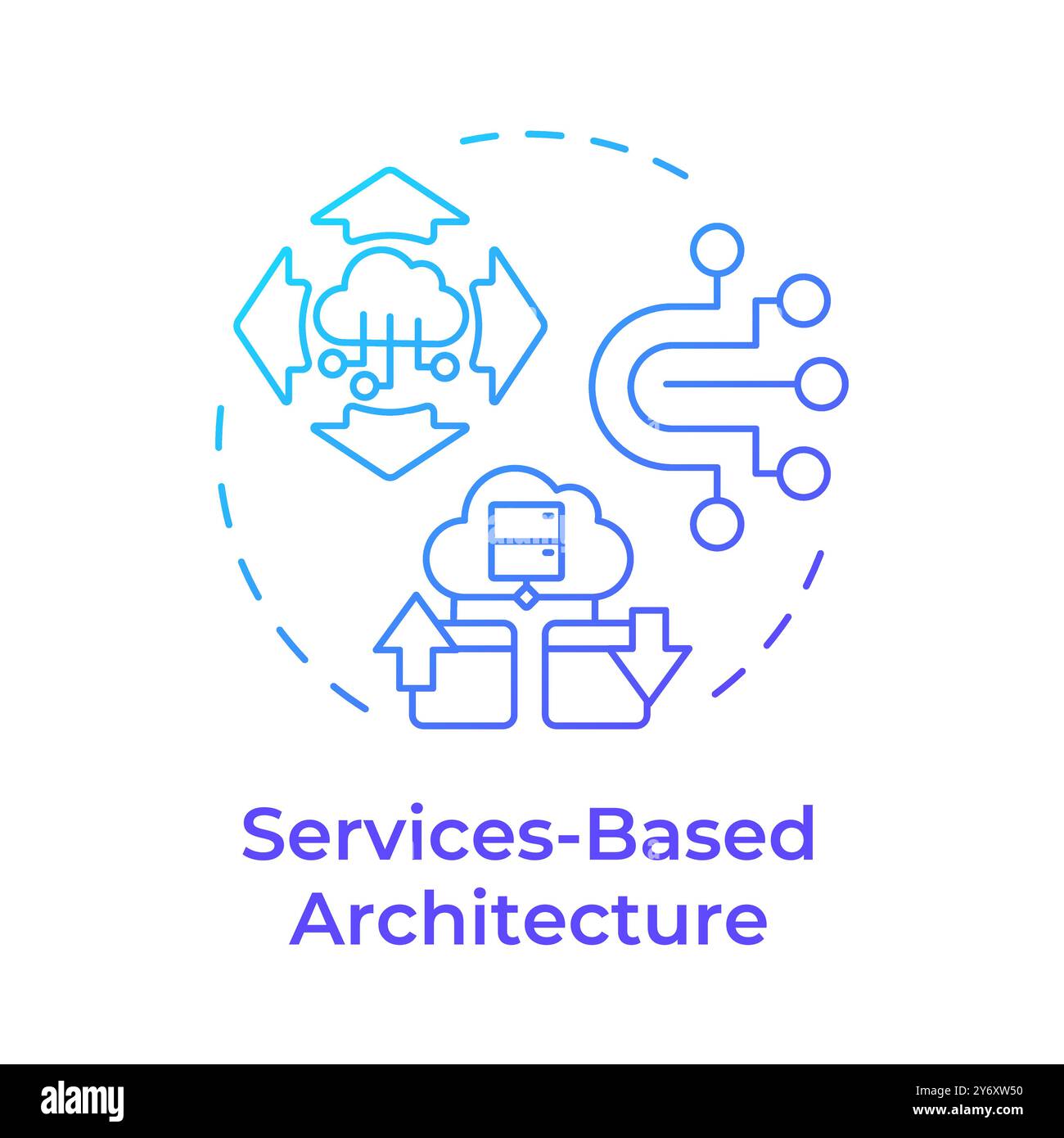 Services based architecture blue gradient concept icon Stock Vector ...