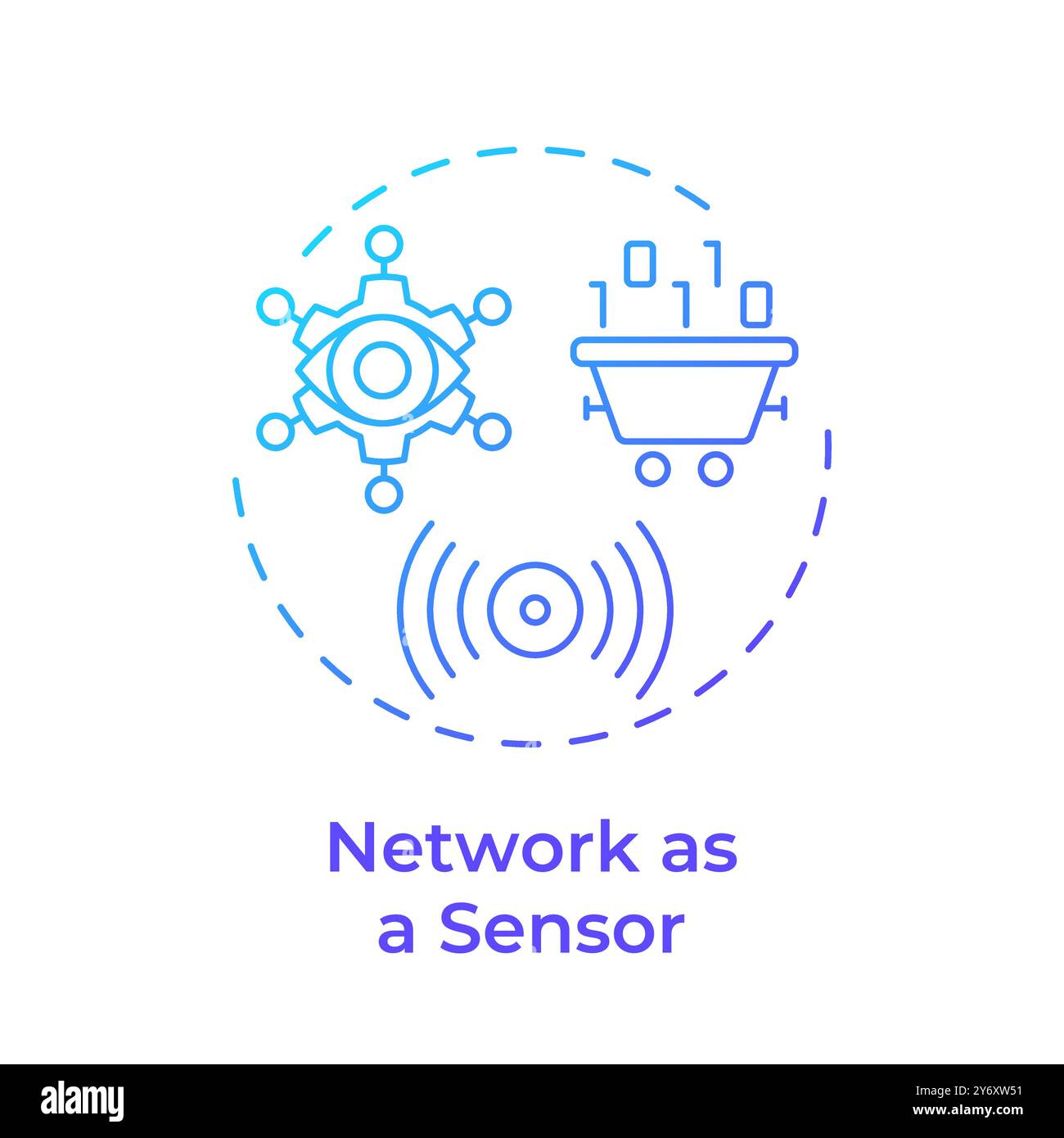 Network as sensor blue gradient concept icon Stock Vector Image & Art ...