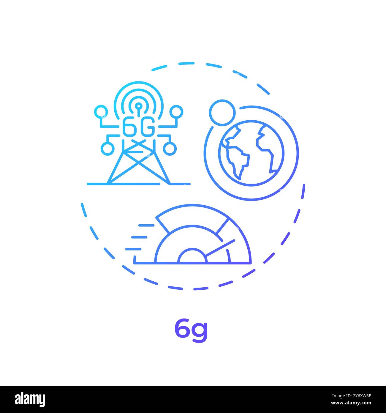 6G blue gradient concept icon Stock Vector Image & Art - Alamy
