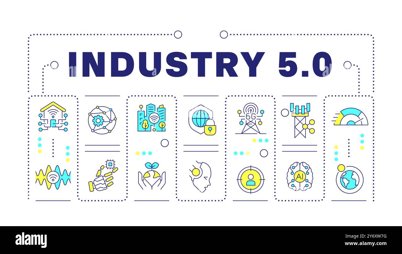 Industry 5 word concept isolated on white Stock Vector Image & Art - Alamy