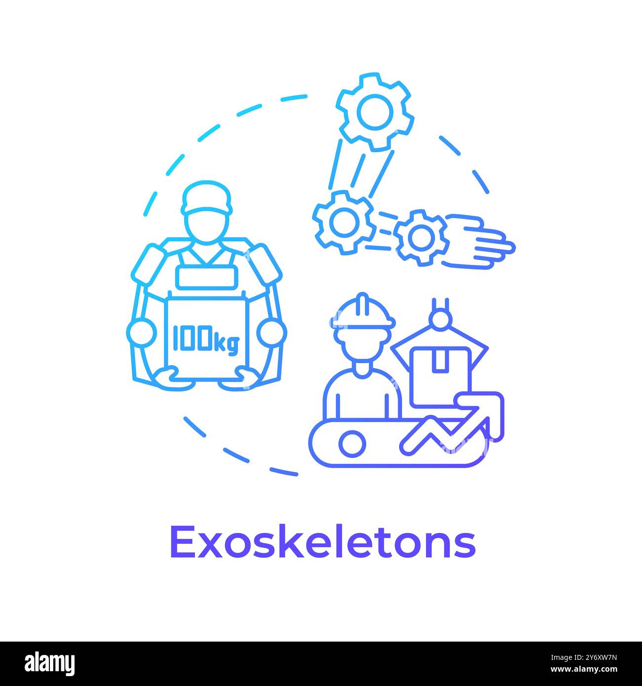 Exoskeleton blue gradient concept icon Stock Vector Image & Art - Alamy