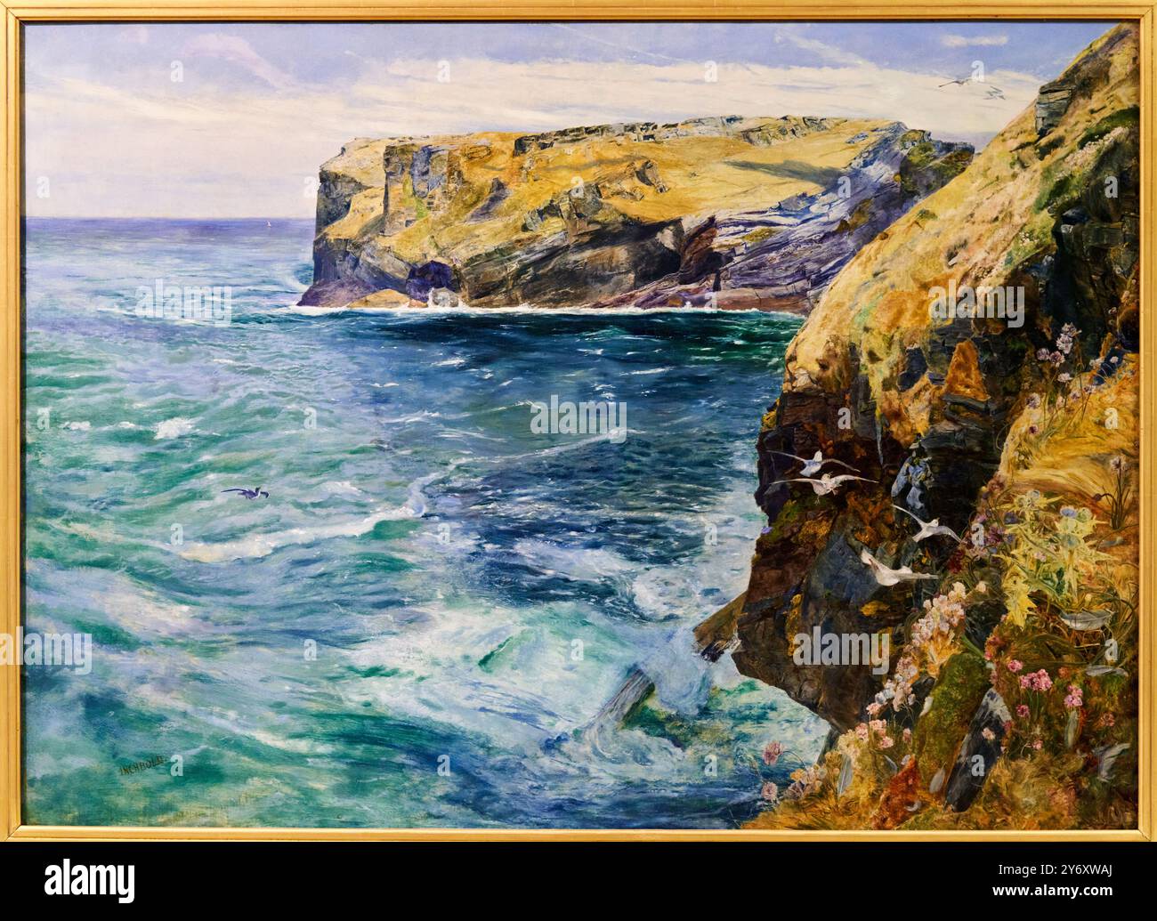 King Arthur's Island, Tintagel, Cornwall, Vers 1862, Huile sur toile ...