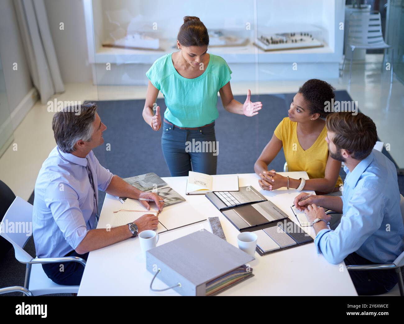 Business people, presentation and speaker for collaboration ...