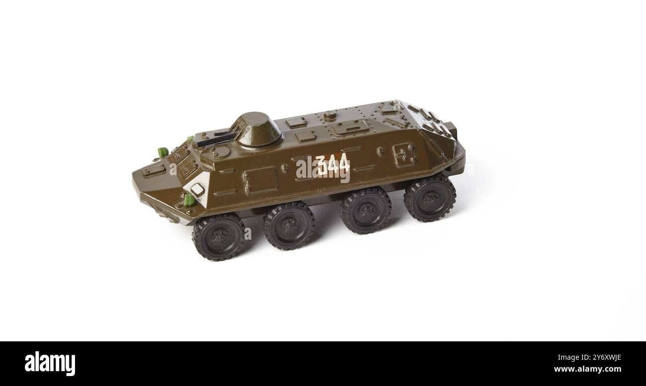 Old soviet Eight-wheeled Armoured Personnel Carrier (BTR) isolated on ...