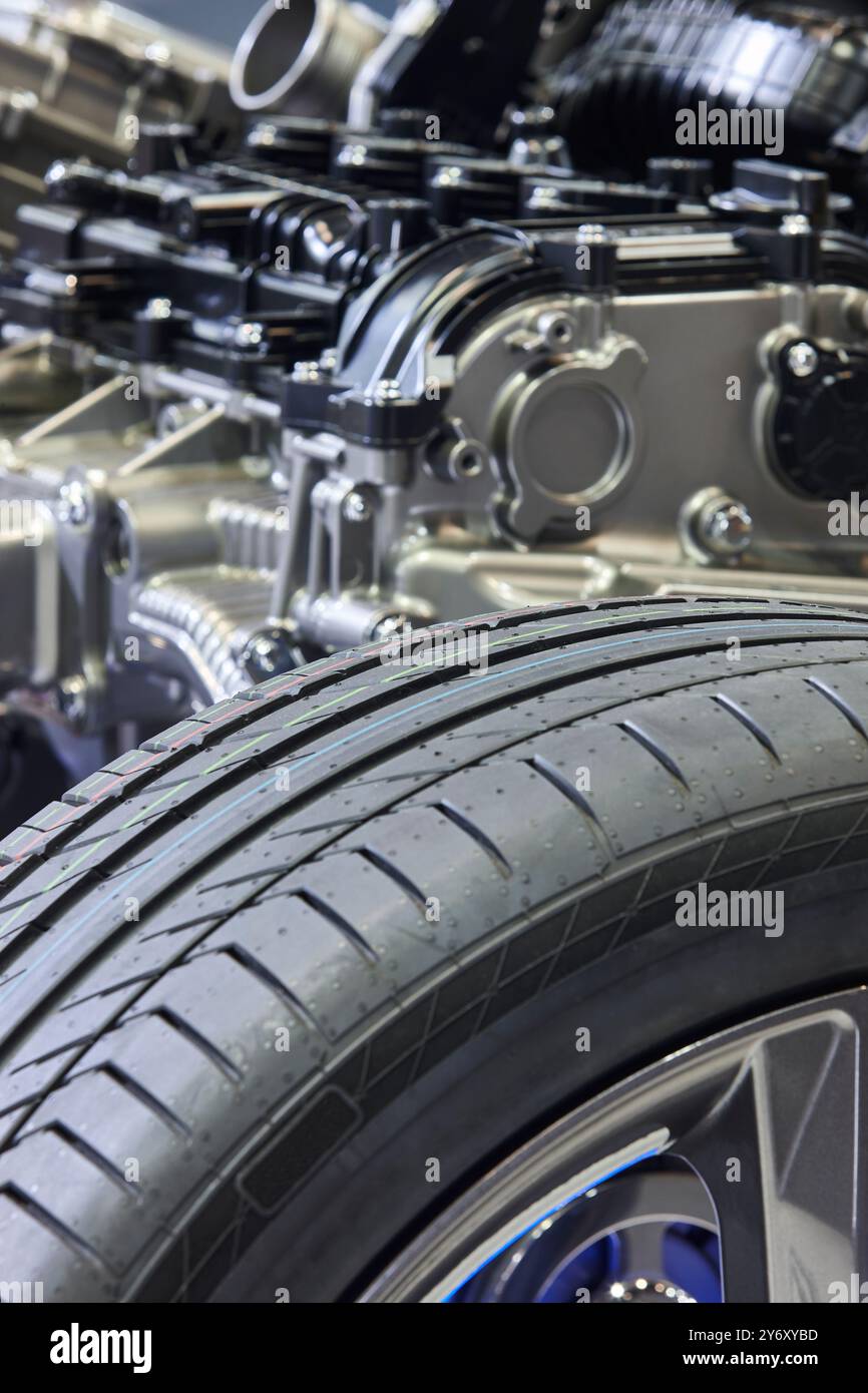 Car engine block detail. Motor industry. Automotive technology Stock ...