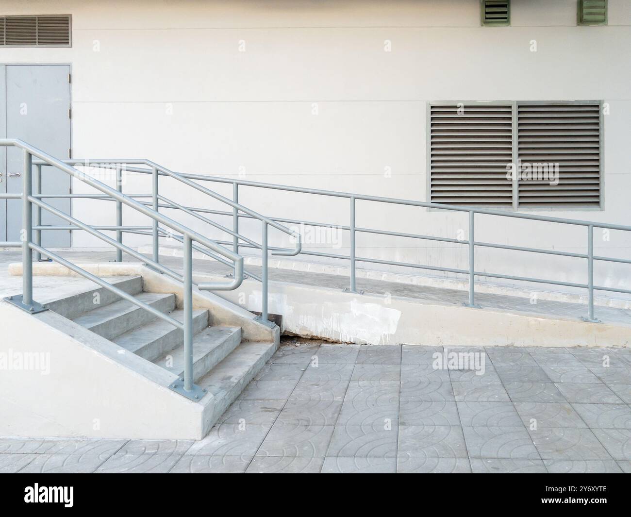 The concrete ramp for vehicles carrying equipment for maintenance of ...