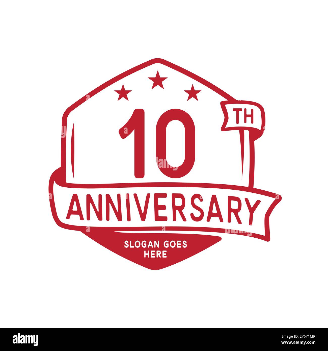 10 years anniversary celebration hexagon design template. 10th ...