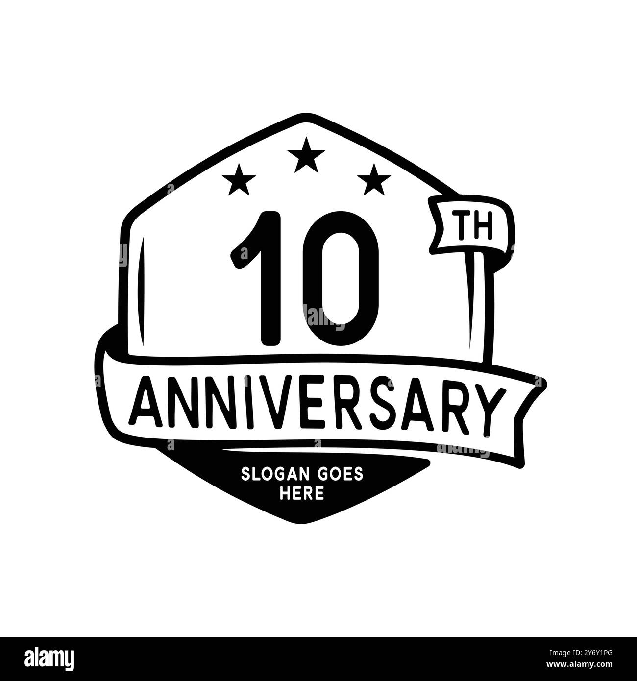 10 years anniversary celebration hexagon design template. 10th ...
